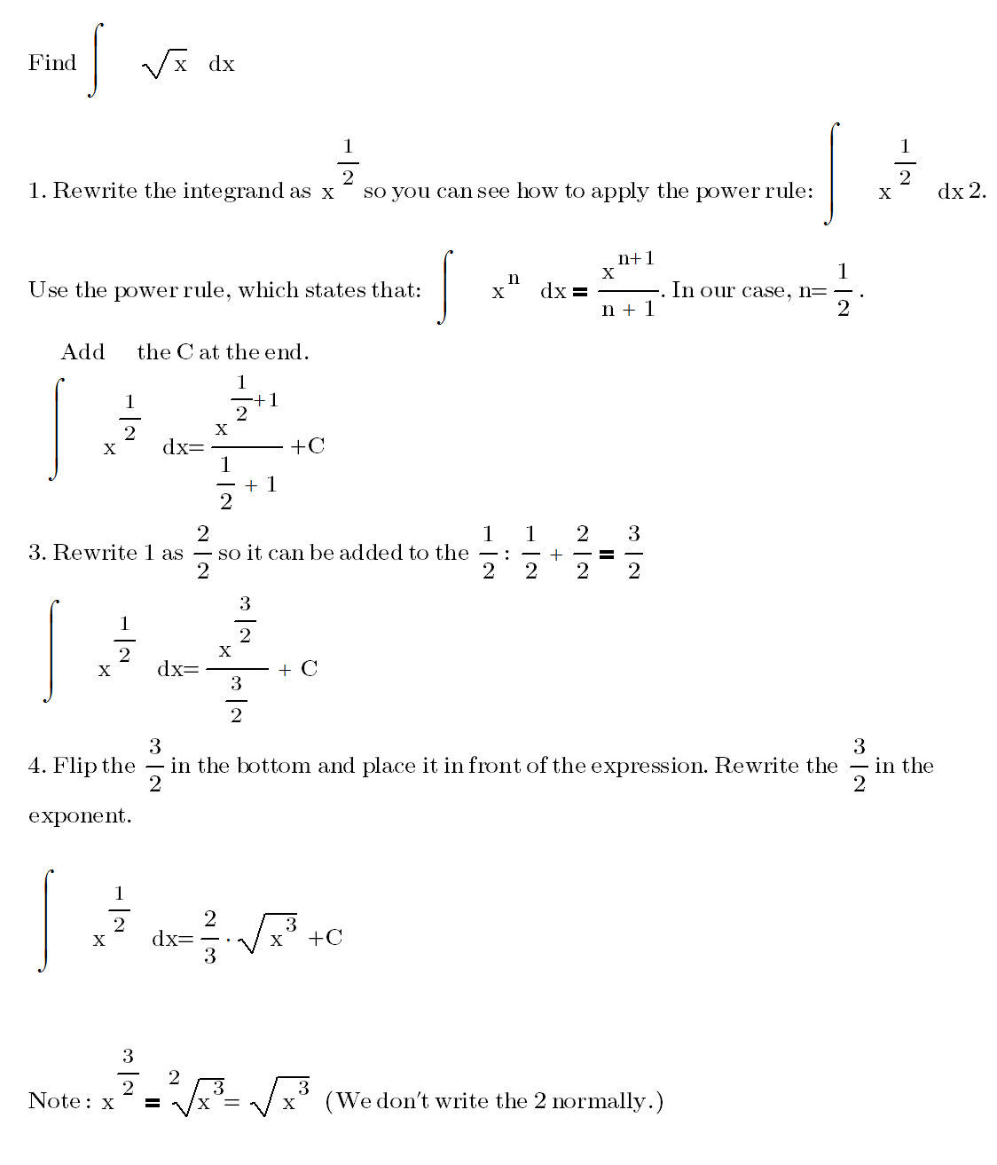 Step By Step Directions For Finding The Antiderivative Of The Square Step By Step Directions For Finding The Antiderivative Of The Square