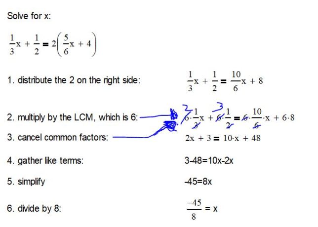 linear equation with distributive property on one side – Calculus Coaches